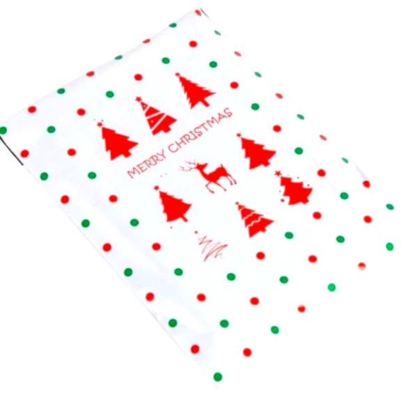 Amazon | Office | Merry Christmas Tree White Red Green Poly Mailers ...